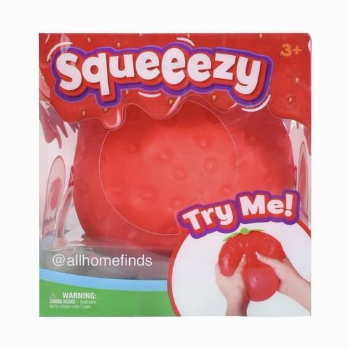 Sunny Days Jumbo Squeezy Strawberry Squishy Toy Stress Relief Sensory ...