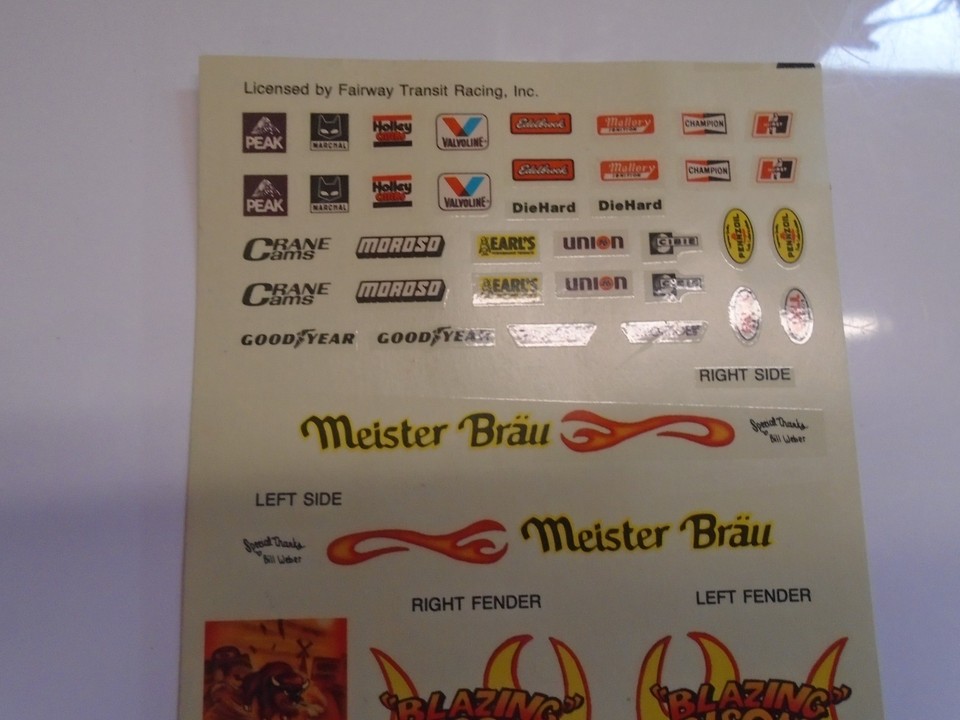 Vintage -80’s BLAZING BISON 1986 Decals NICE complete..for use?? or ...