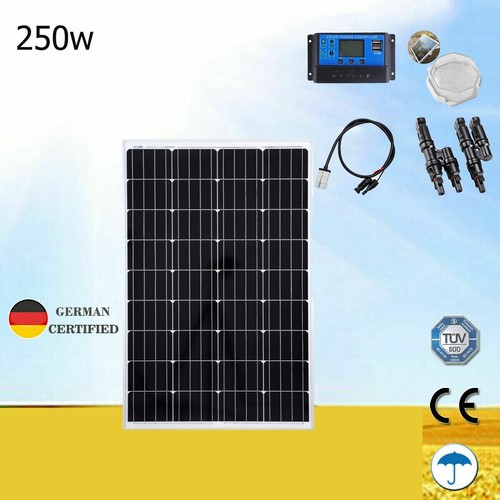 250W 12V Solar Panel Kit Mono Fixed 250 Watt Battery Charging Power ...