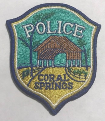 vintage "CORAL SPRINGS POLICE" PATCH fl FLORIDA LAW ENFORCEMENT OFFICER ...