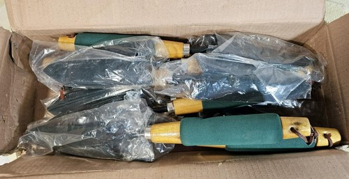 Box Case Lot 12 Garden Hand Shovels Metal with Foam Cushion Wood Handle ...