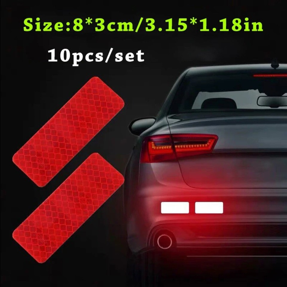 10Pcs Decorative Reflective Warning Strip Tape Auto Secure Reflector ...