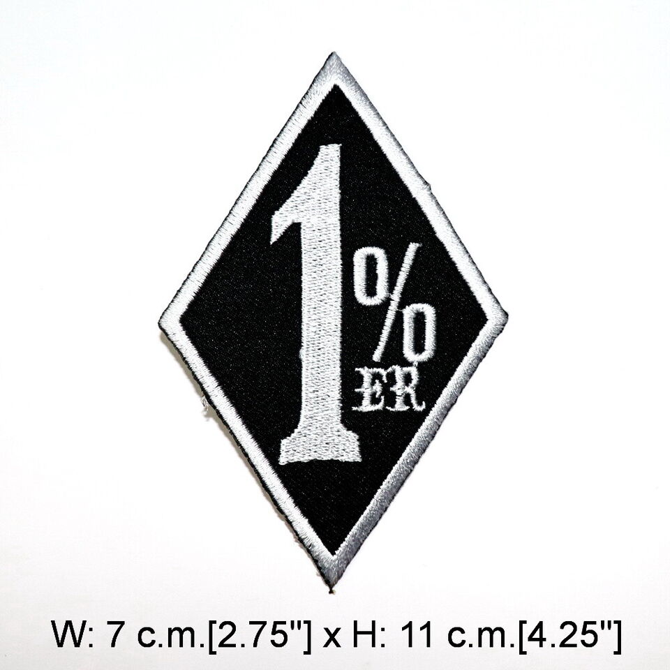 1%er Outlaw Chopper Patch Biker Club Emblem for DIY Iron on Clothes ...