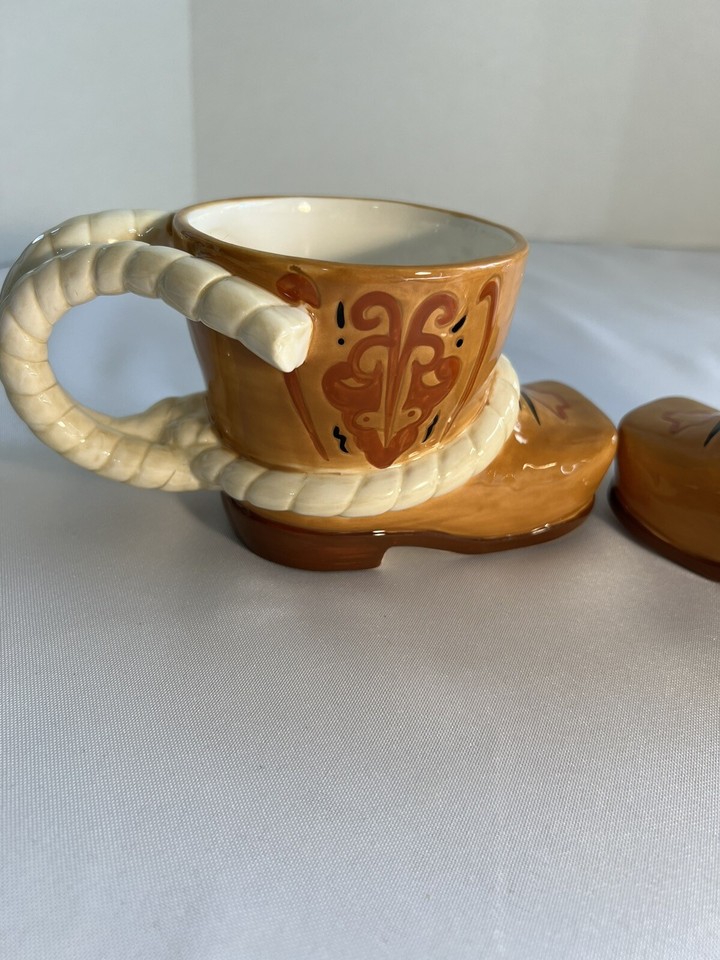 Nestle Carnation Coffee Mate Western Boot Mug 16 oz. Brown/White ...