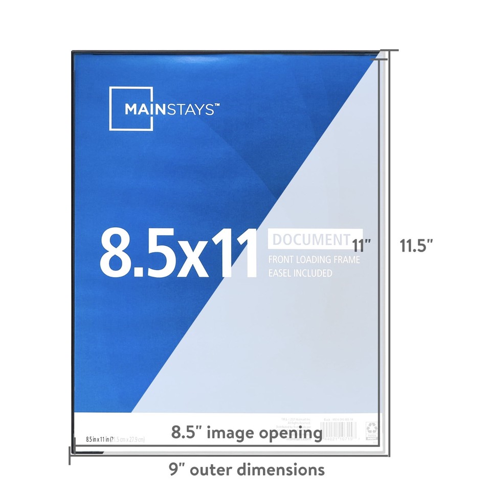 Mainstays Front Loading Wall Picture Frame, Black (Choose Your Size) | eBay