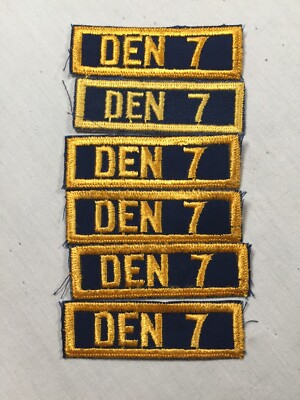 Cub Scout Den Number 7 set of 6 plastic back BSA Rank Patch | eBay