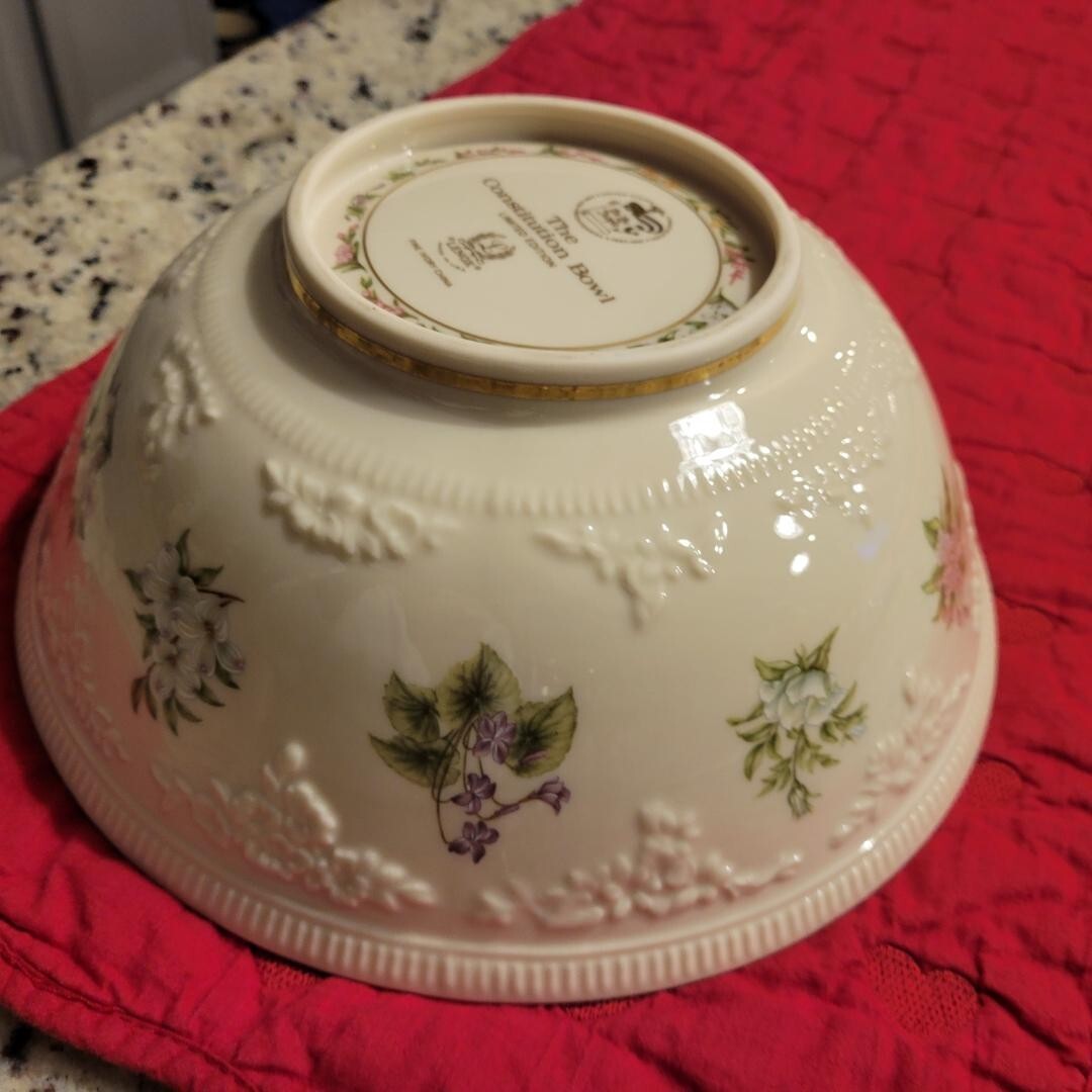 LENOX THE CONSTITUTION BOWL FINE IVORY CHINA LIMITED EDITION COLORFUL ...