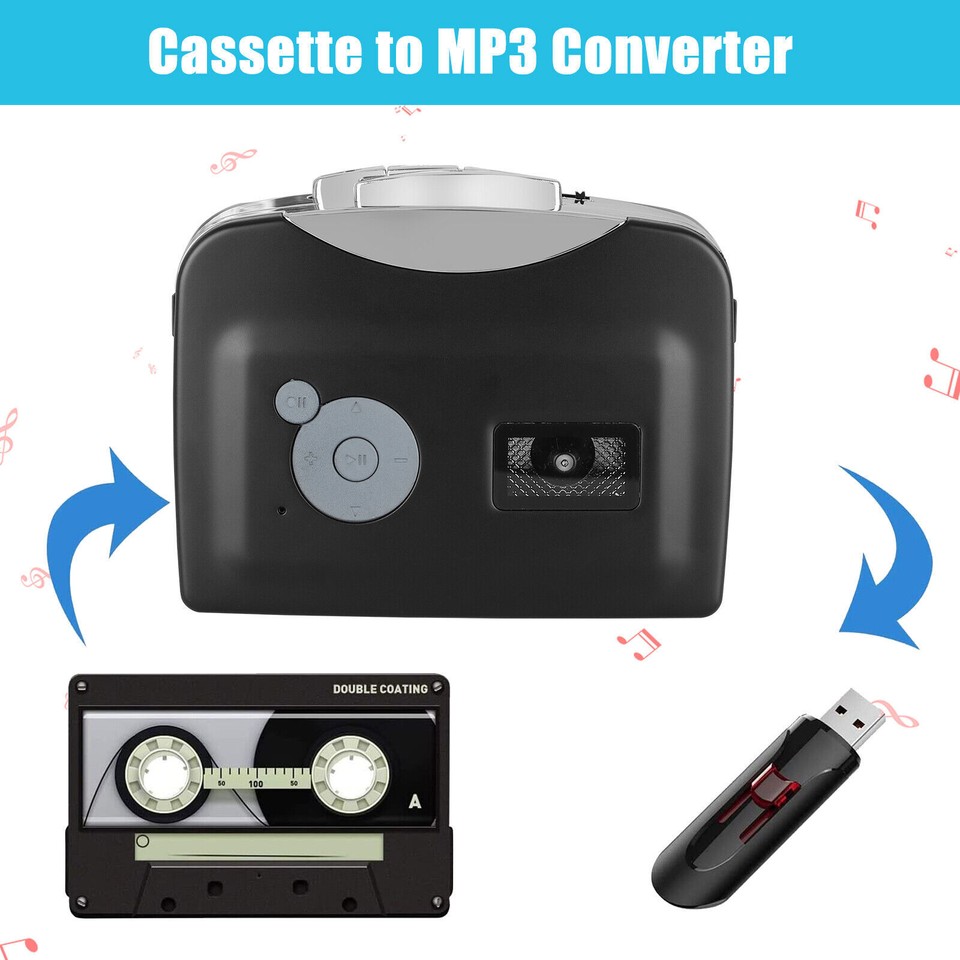 USB Cassette Tape to PC MP3 Digital File Converter Capture Audio Music ...
