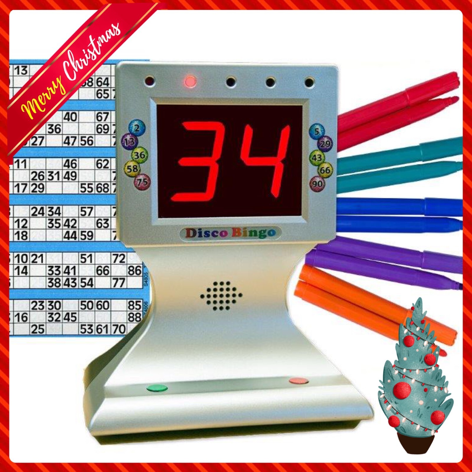 Bingo Starter Kit with Disco Bingo Machine Tickets & Felts Family Bingo ...