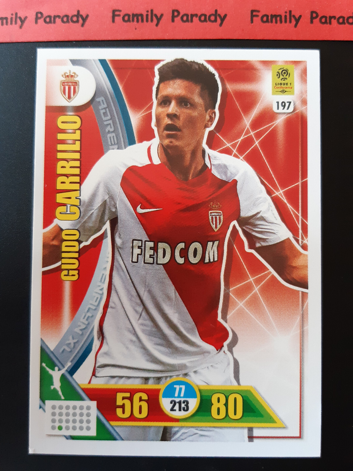 Guido Carrillo 197 As Monaco Card Panini Adrenalyn Foot Ligue 1 2017-18 ...
