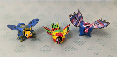 TONALA Mexico Small Animal Bobble Head Flying Creatures Bee Butterfly ...