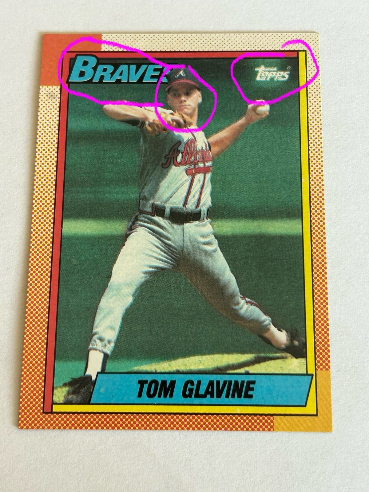 *ULTRA RARE MISPRINT ERRORS* 🔥 TOM GLAVINE 1990 TOPPS CARD | eBay