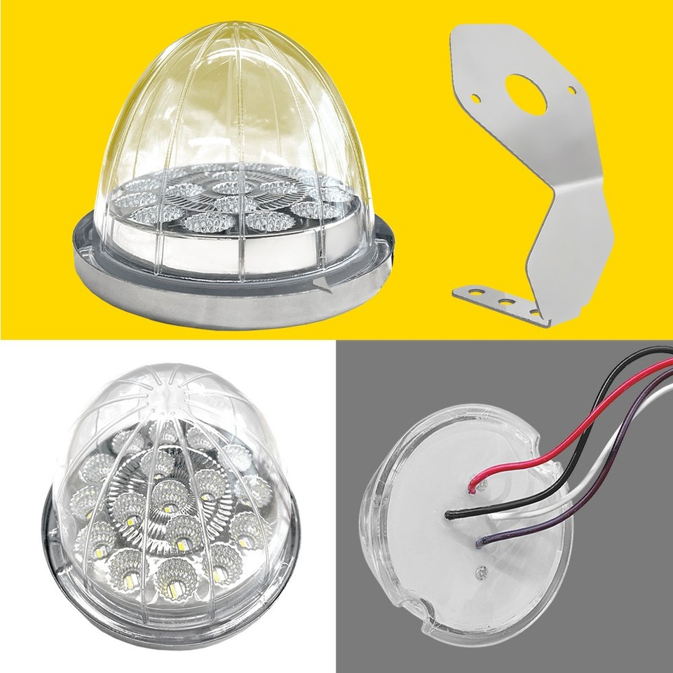 Red White LED Watermelon Side Marker Truck Trailer Clearance Light 12V ...