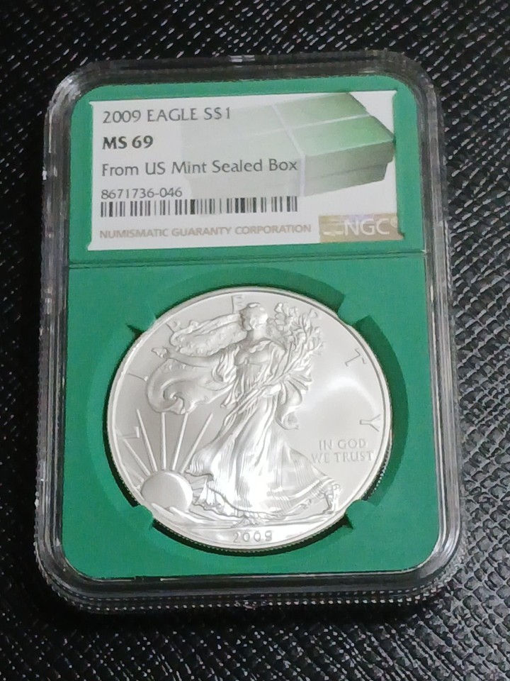 2009 American Silver Eagle - NGC - MS 69 From US Mint Sealed Box RARE ...