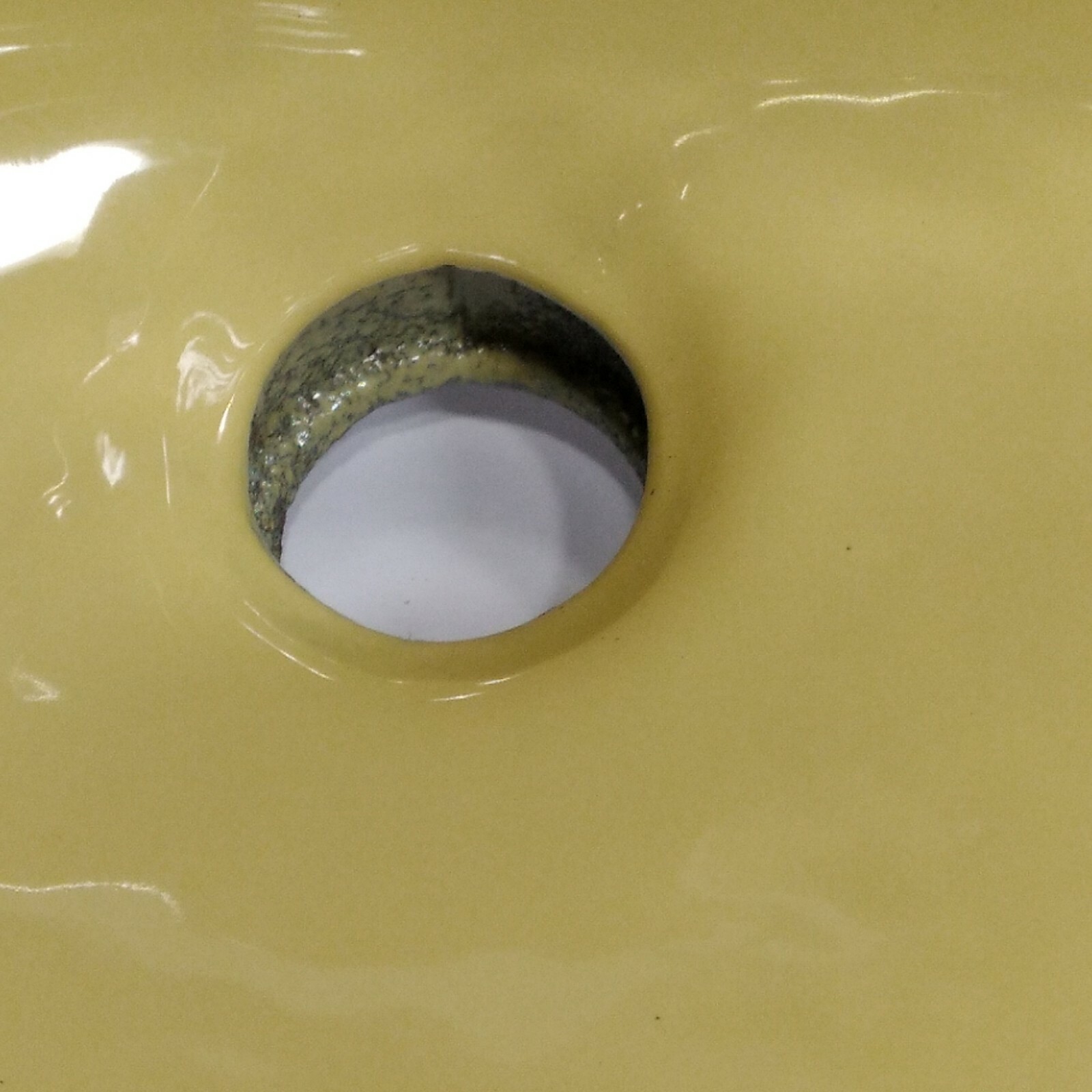 KOHLER 2904 Light Mustard Cast Iron Drop In Oval Bathroom Sink Overflow ...