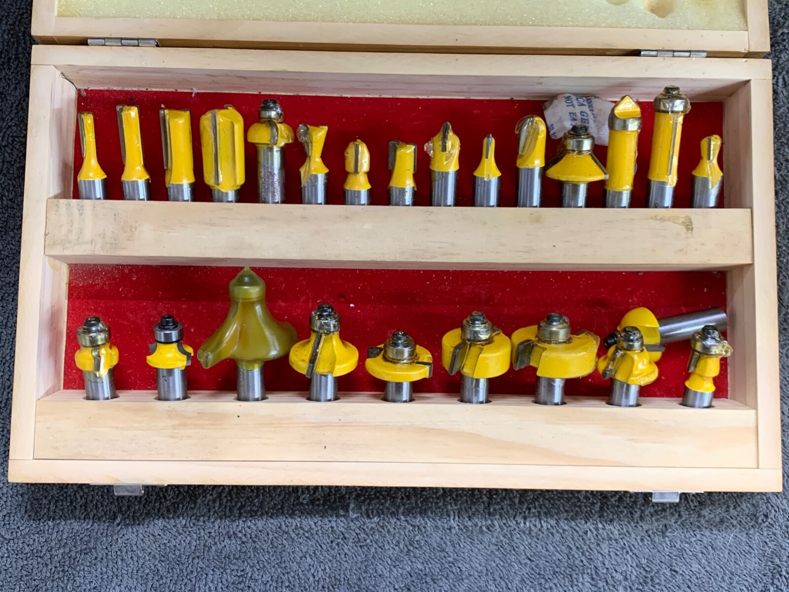 Carb-Tech CT1224K 24pc. 1/2" Carbide Router Bit Set w/ Wood Case - Nice ...