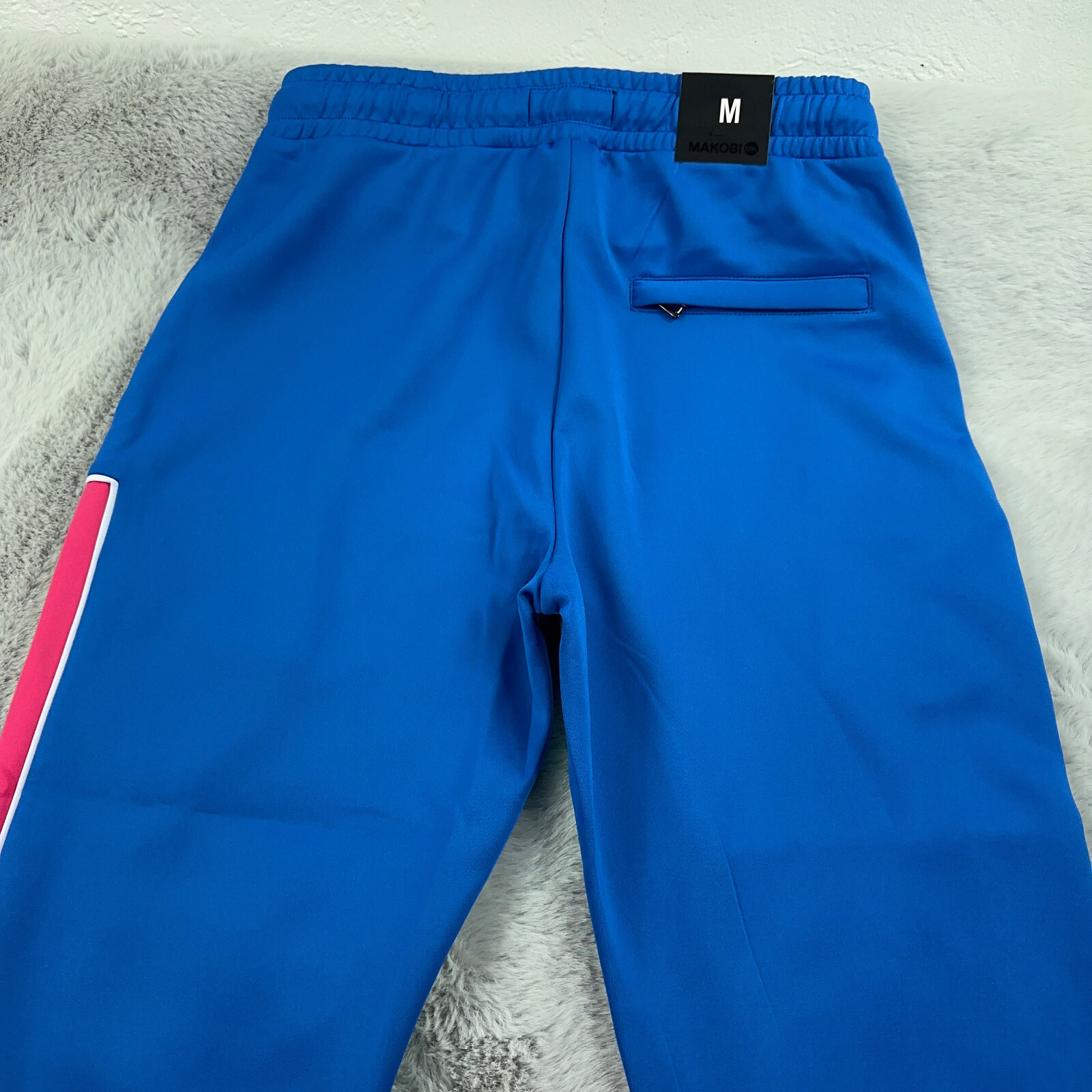 Makobi Track Pants Mens Blue Green Filthy Royal Slim Straight Ankle Zip ...
