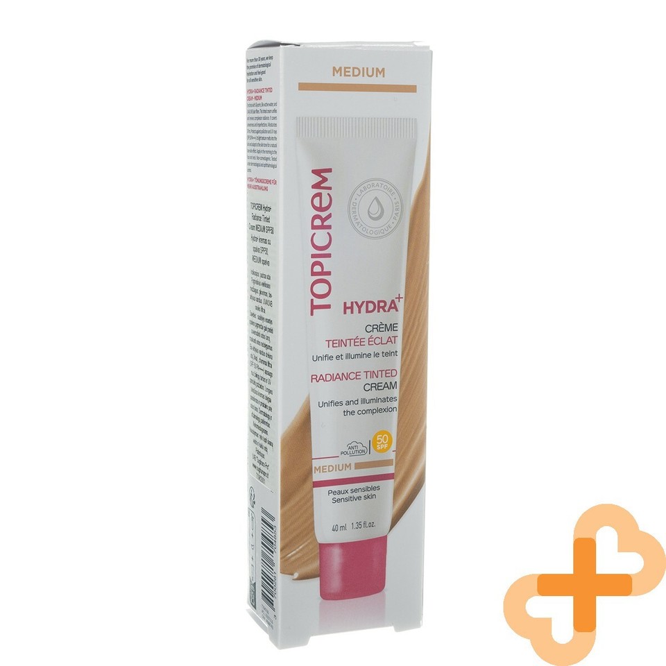 TOPICREM HYDRA+ Face Cream with Color Medium Color SPF 50 40ml Unifying ...