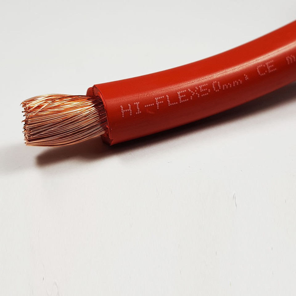50mm2 Red Battery Welding Cable 345 A Amps PVC Flexible FREE LUG PER ...