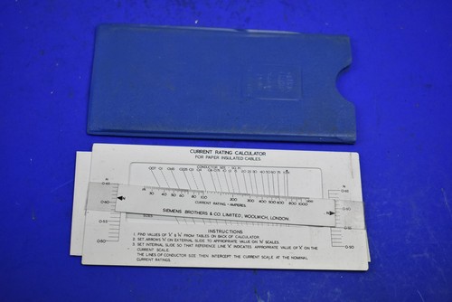 Old/Vintage Siemens Brothers Current Rating Calculator (Slide Rule) | eBay