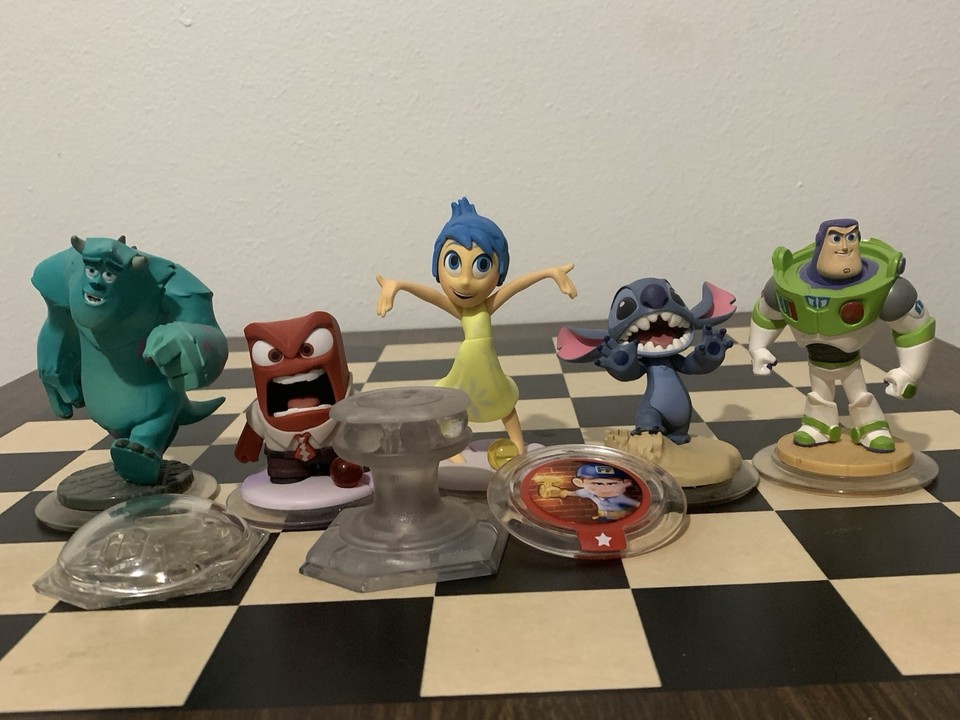 Disney Infinity Lot Joy Anger Sulley Stitch Buzz Lightyear w/ Playsets ...
