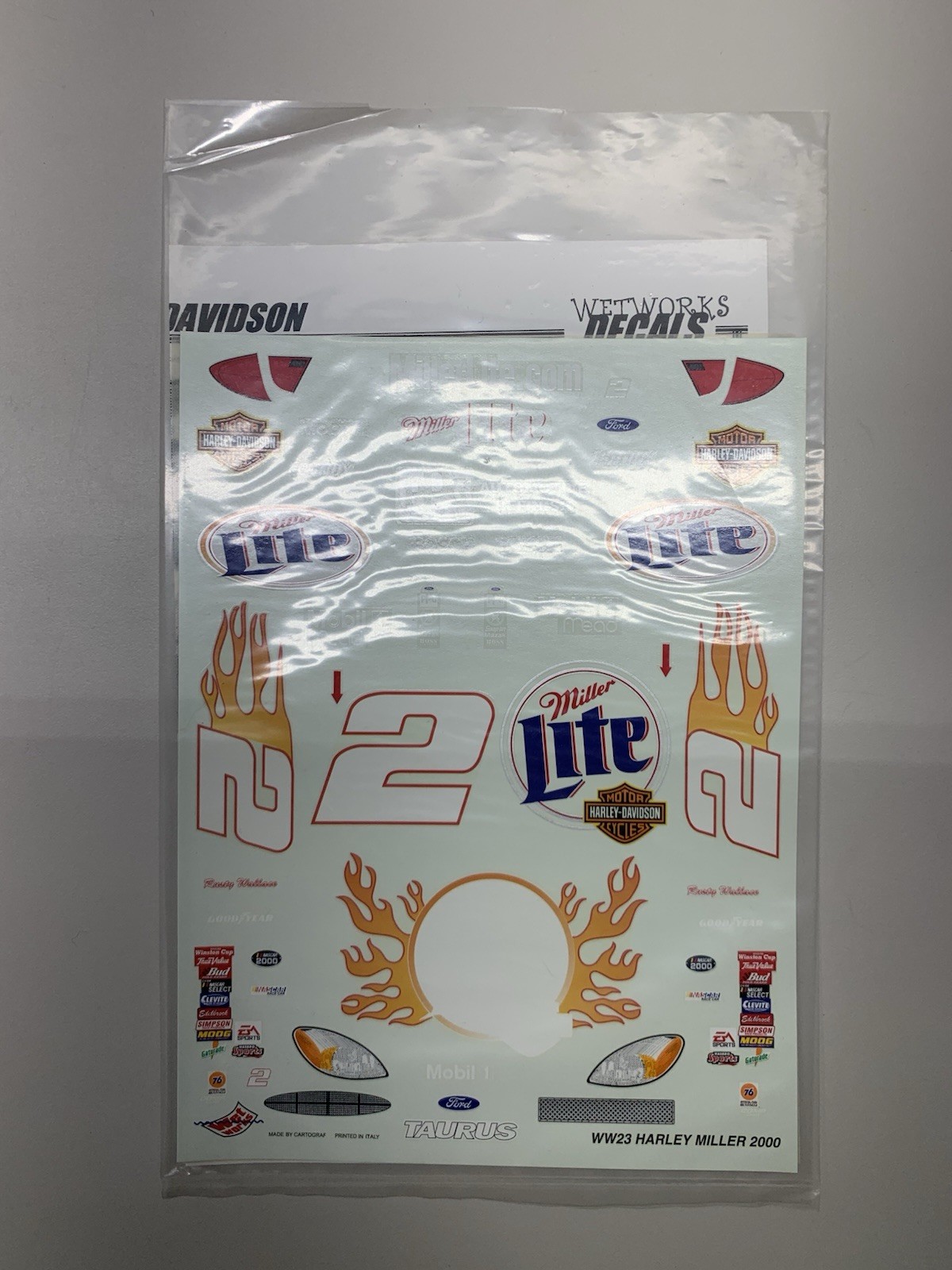 Cartograf Rusty Wallace #2 Taurus Miller Lite Harley Davidson Decals ...