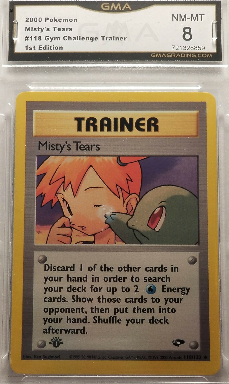 1st Edition Misty's Tears Trainer 2000 Gym Challenge #118/132 GMA 8 | eBay