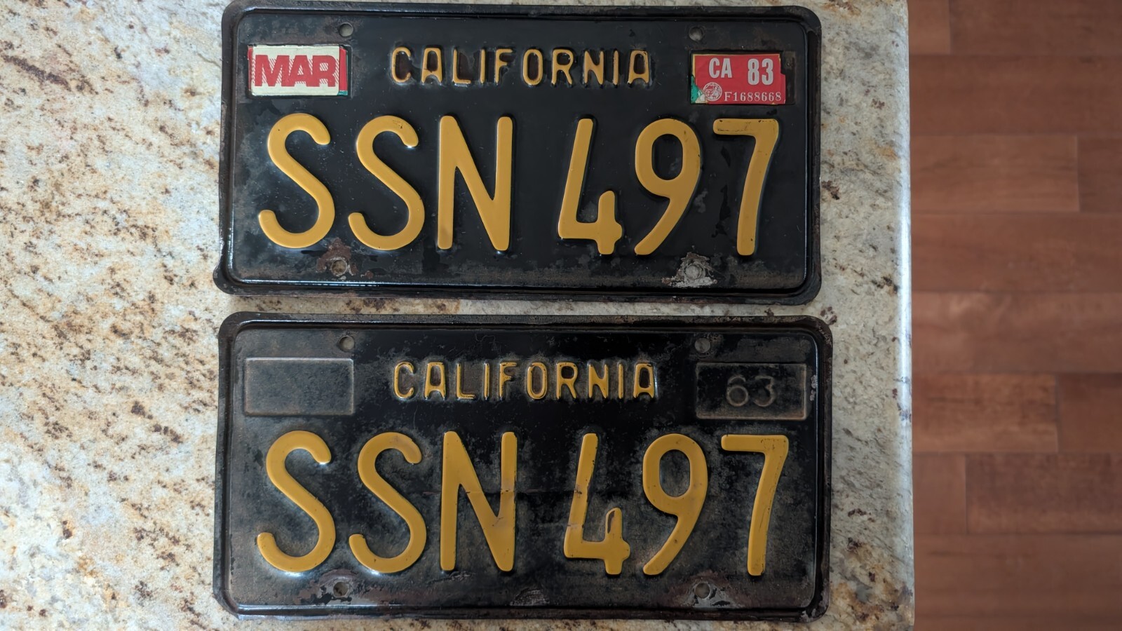 California 1963 Pair License Plates SSN 497 DMV Cleared | eBay