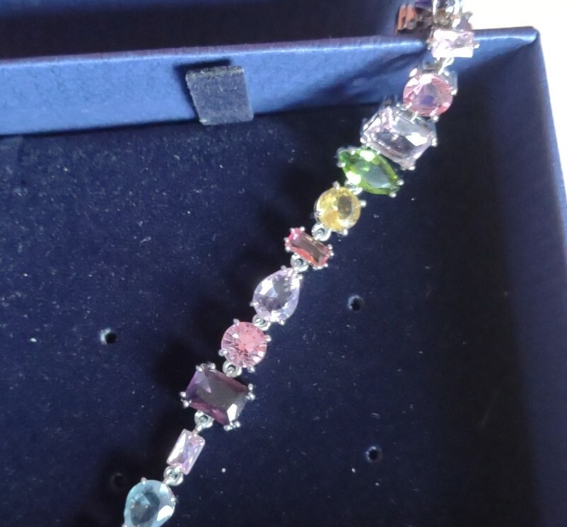Swarovski Gema Bracelet, Mixed Cuts, Multicolored, Rhodium Plated ...