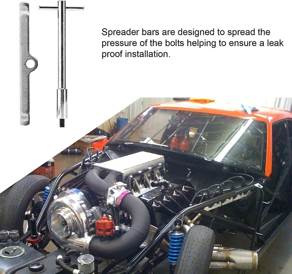 Chrome Tall T-Bar Valve Cover Hold Down Set For Chevy SBC 283 327 350 ...