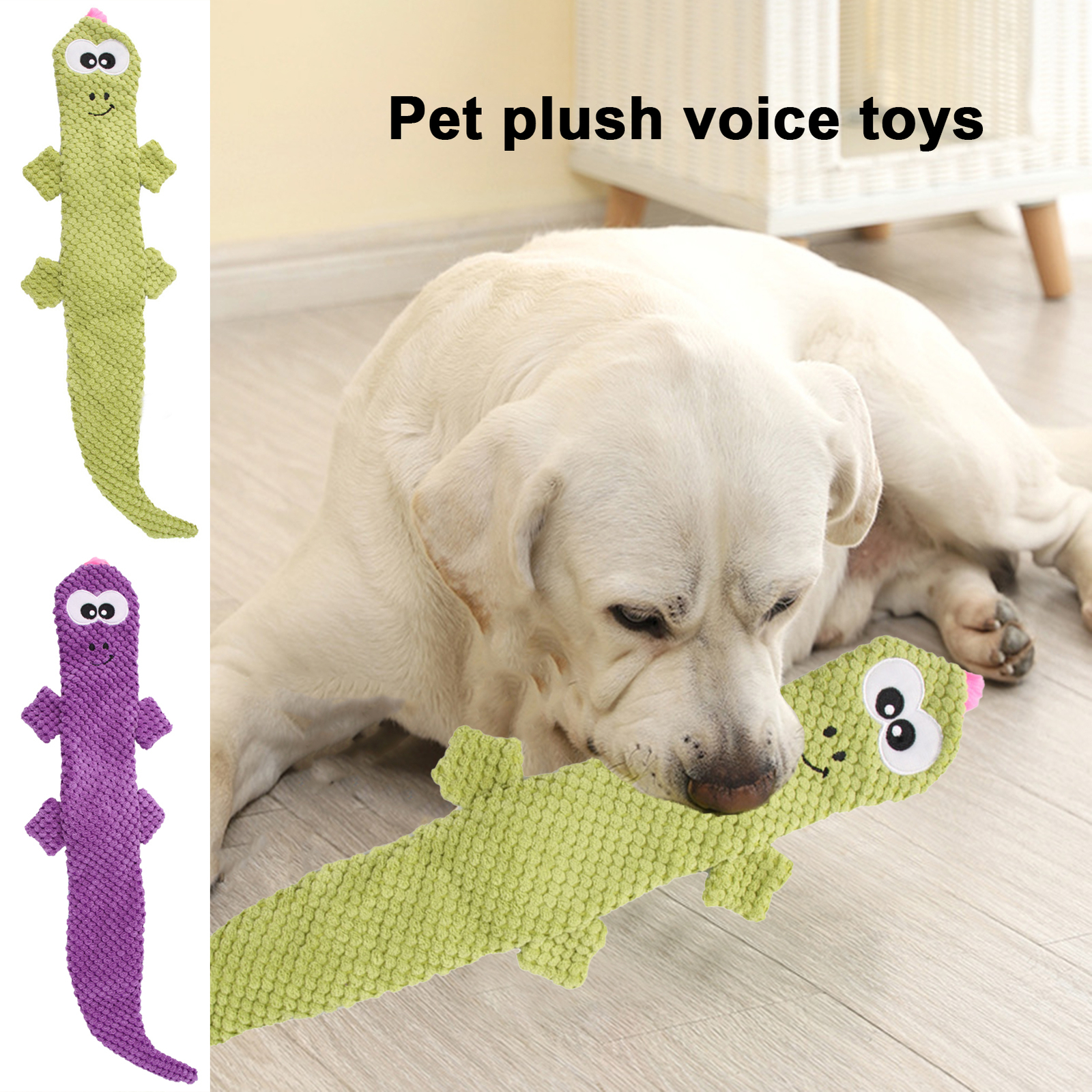 Dog Interactive Toy Bite-resistant Teeth Cleaning Lizard Shaped Puppy ...