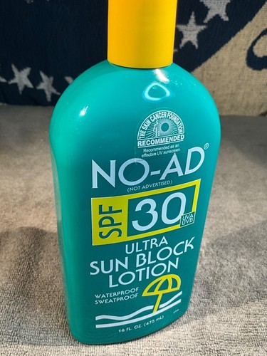 💫 NO-AD Ultra Sun Block Lotion - SPF30 - Water & Sweat Proof - Vintage ...