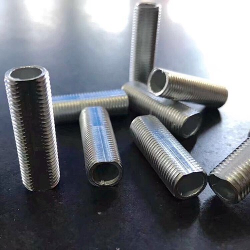 M10 1mm Pitch Plated White Zinc Iron Cut Edge Full Thread Tube Hollow ...