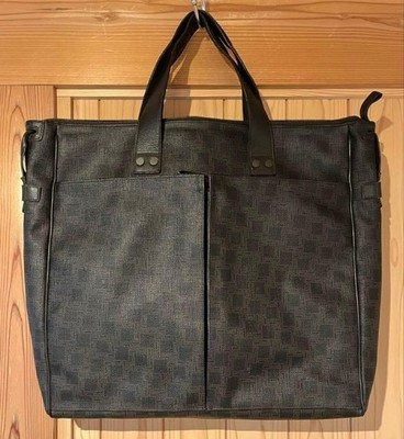 Dunhill D-Eight Tote Briefcase Business Bag Brown PVC Leather Logo ...