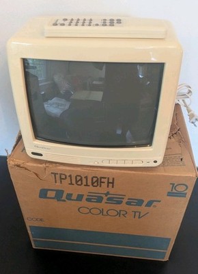 Quasar CRT 10" color Tv Tp1010 Retro Gaming White, Remote & Original ...