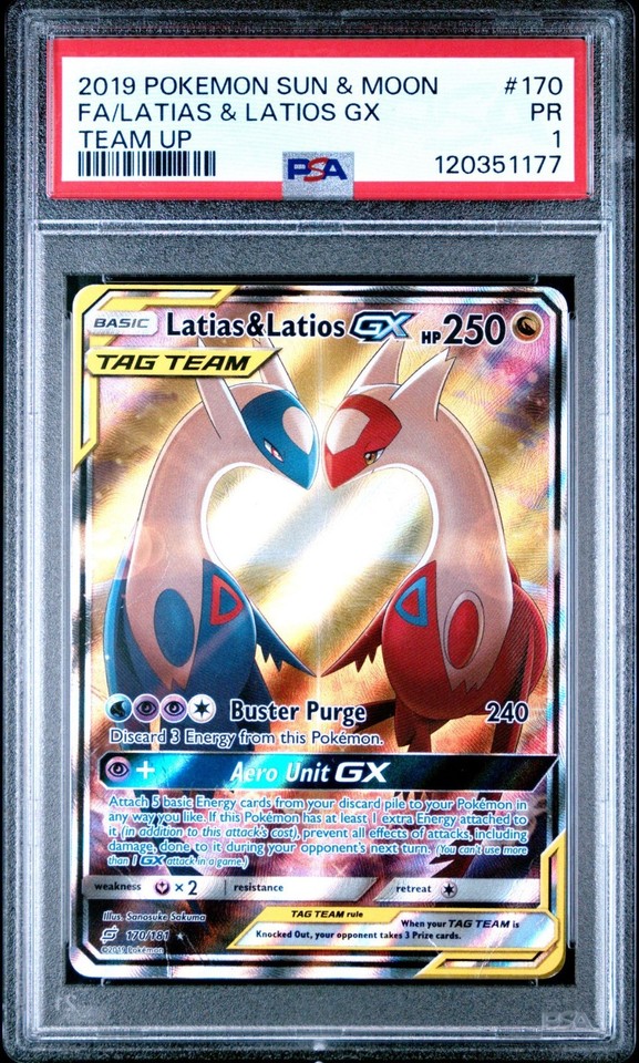 PSA 1 PR POOR Latias & Latios GX 170/181 Team Up Alternate Art POKEMON ...