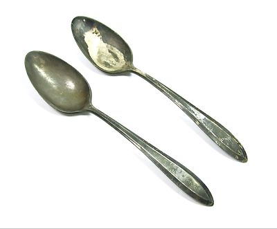 PATRICIAN Community Plate Silverplate Flatware 2 Serving Spoons ...