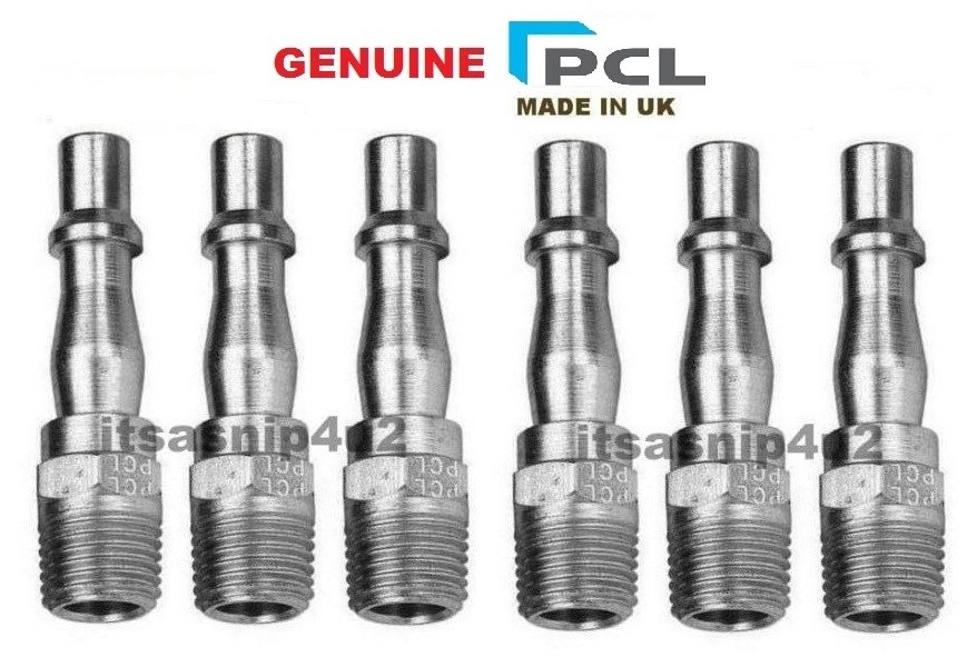 1/4" MALE 6pcs BSP GENUINE PCL connectors air line garage couplings ...