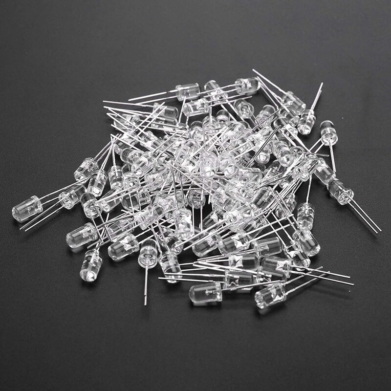 100 pcs 5mm Warm White LED Diode Lights DC 3V 20mA Bulb Lamps ...
