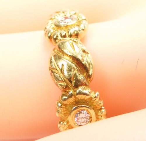 Antique Diamond Unisex Wedding Eternity Band DH 17KY Ring Size 9 UK-R1 ...