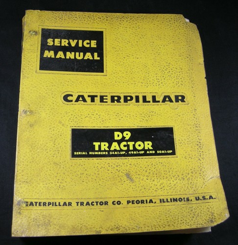 Caterpillar D9 Service Manual Repair Shop Book Tractor Bulldozer ...