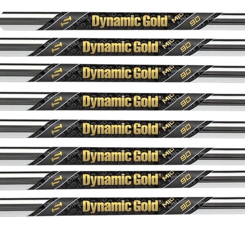 Set of 8 True Temper Dynamic Gold Mid 90 Iron Shafts Steel S300 Stiff ...