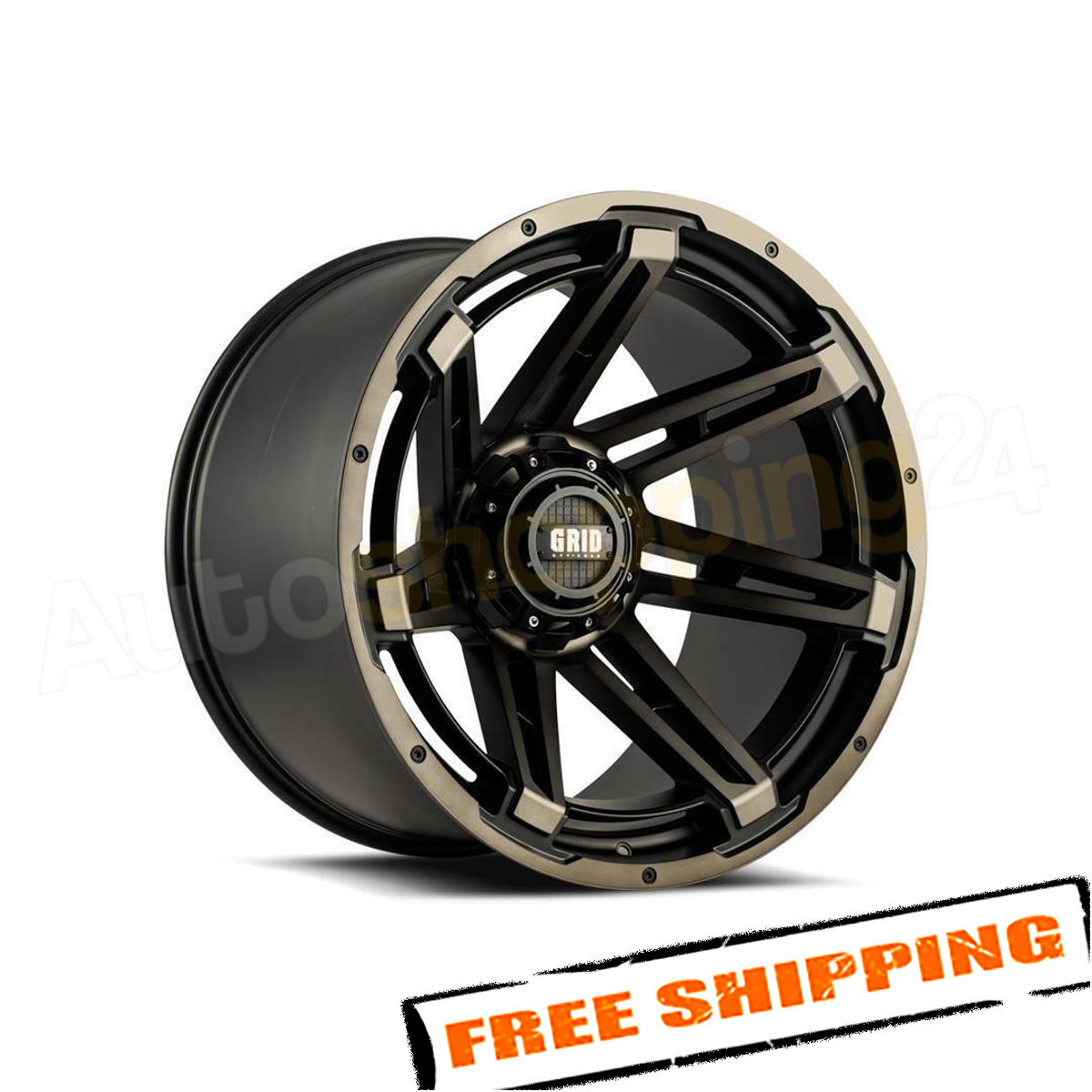 Grid 18x9 0 8x165.1 125.50 GD12 Matte Black with Double Dark Tinted Lip ...