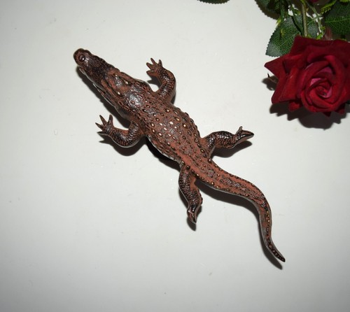 10'' Inches Brass Crocodile Handle Round Base Lizard Cabinet Drawer ...