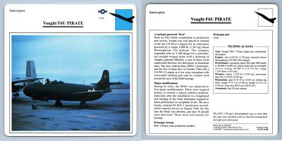 Vought F6U Pirate - Interceptor - Warplanes Collectors Club Card | eBay ...