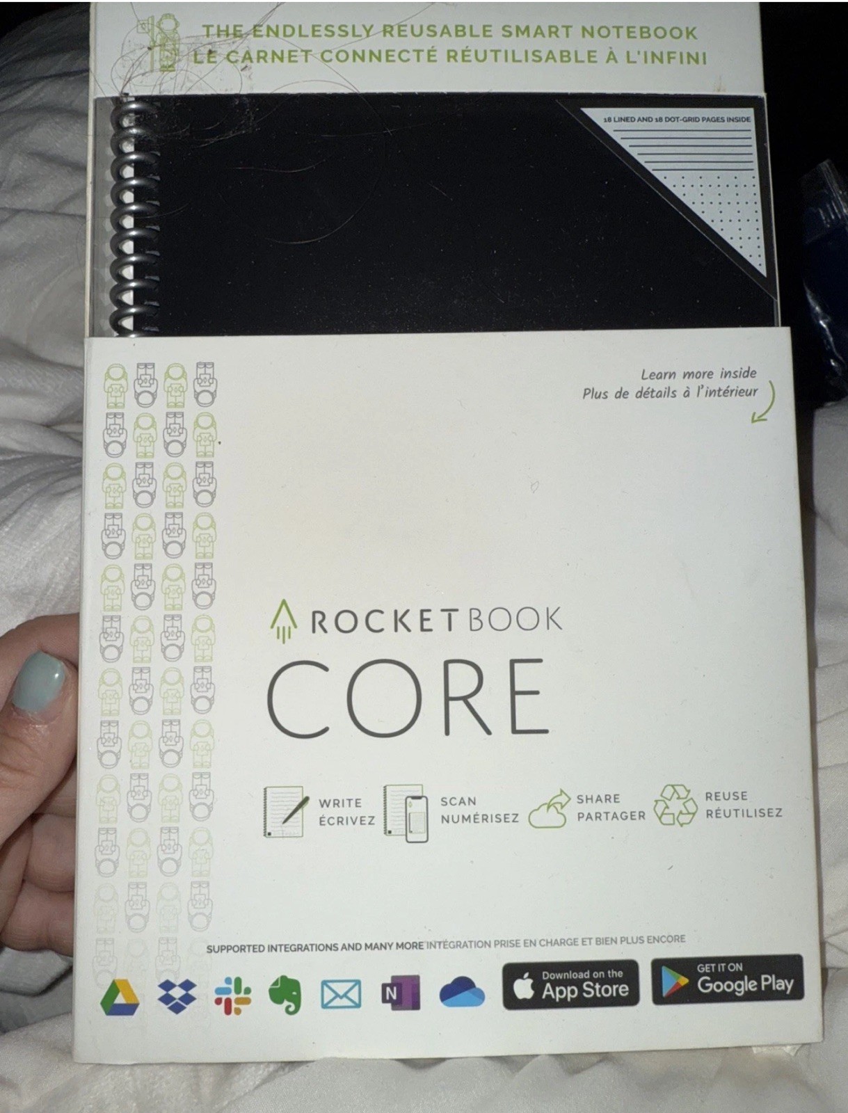 Rocketbook CORE Smart Notebook Writing Pad, Dot Grid 6"x8.8" 36 Sheets ...