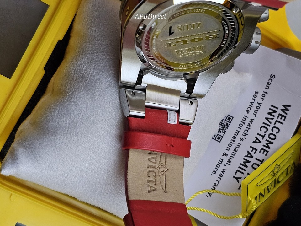 Invicta - Bolt ZEUS - Race Team - RED White Leather - 53mm mens watch ...