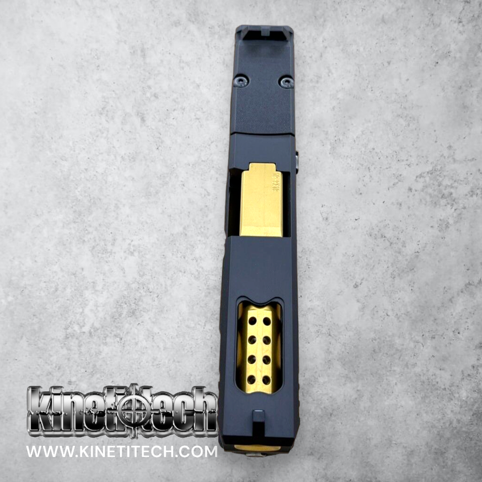 Glock 19 19x Complete Slide gen 5 RMR Sights Lightning CUT Gold PORTED ...