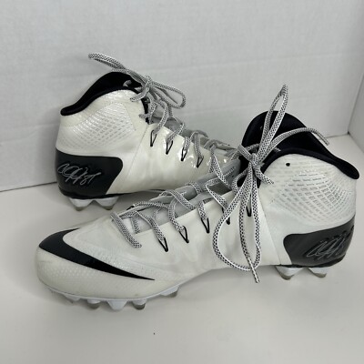 Nike CJ3 Flyweave Elite TD Football Cleats White Black Calvin Johnson ...