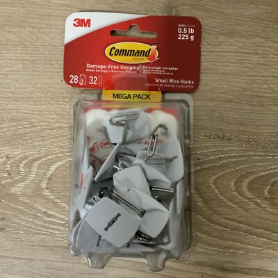 📀 Command Small Wire Hooks 28 Hooks / 32 Strips - Holds 0.5lb NEW | eBay
